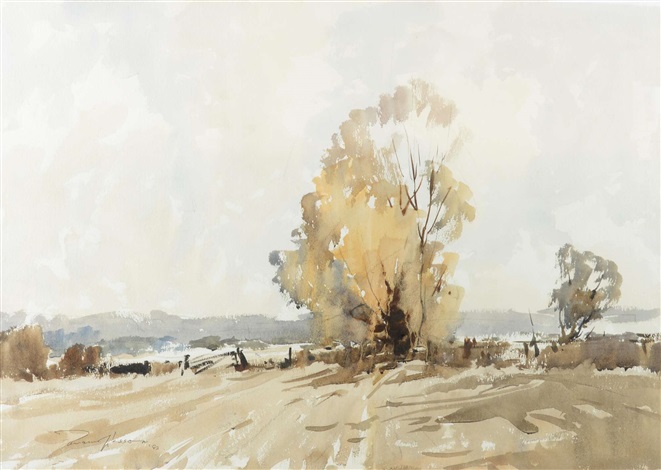 Edward Wesson – Landscape with field and trees – A A M