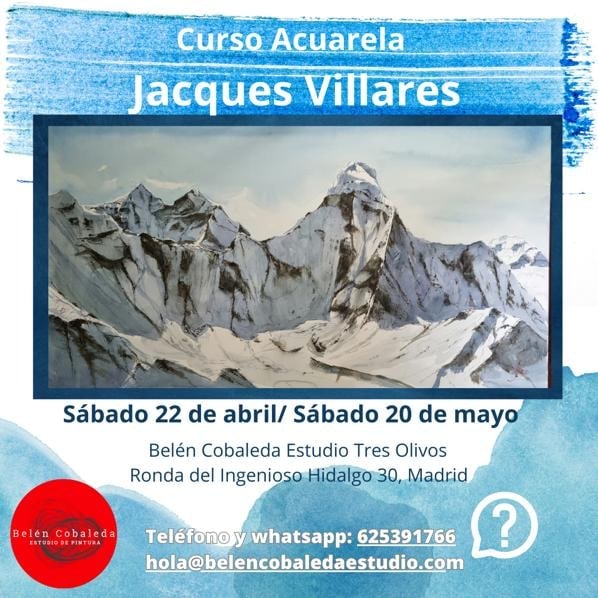 Jacques Villares – Curso de Acuarela – 22 Abril y 20 de Mayo 2023 – A A M